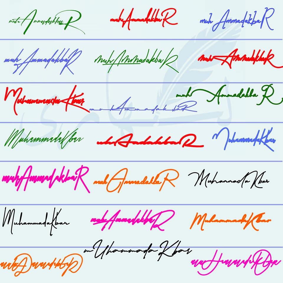 Muhammad Akbar Name Handwritten Signature Style - Likhaari.com