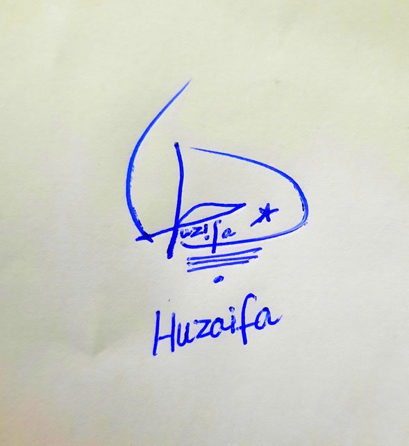 Huzaifa Name Online Signature Styles - Signature png