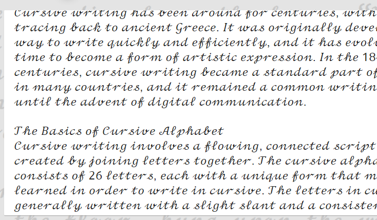 Exploring the Beauty of Writing in Cursive Alphabet - Likhaari.com